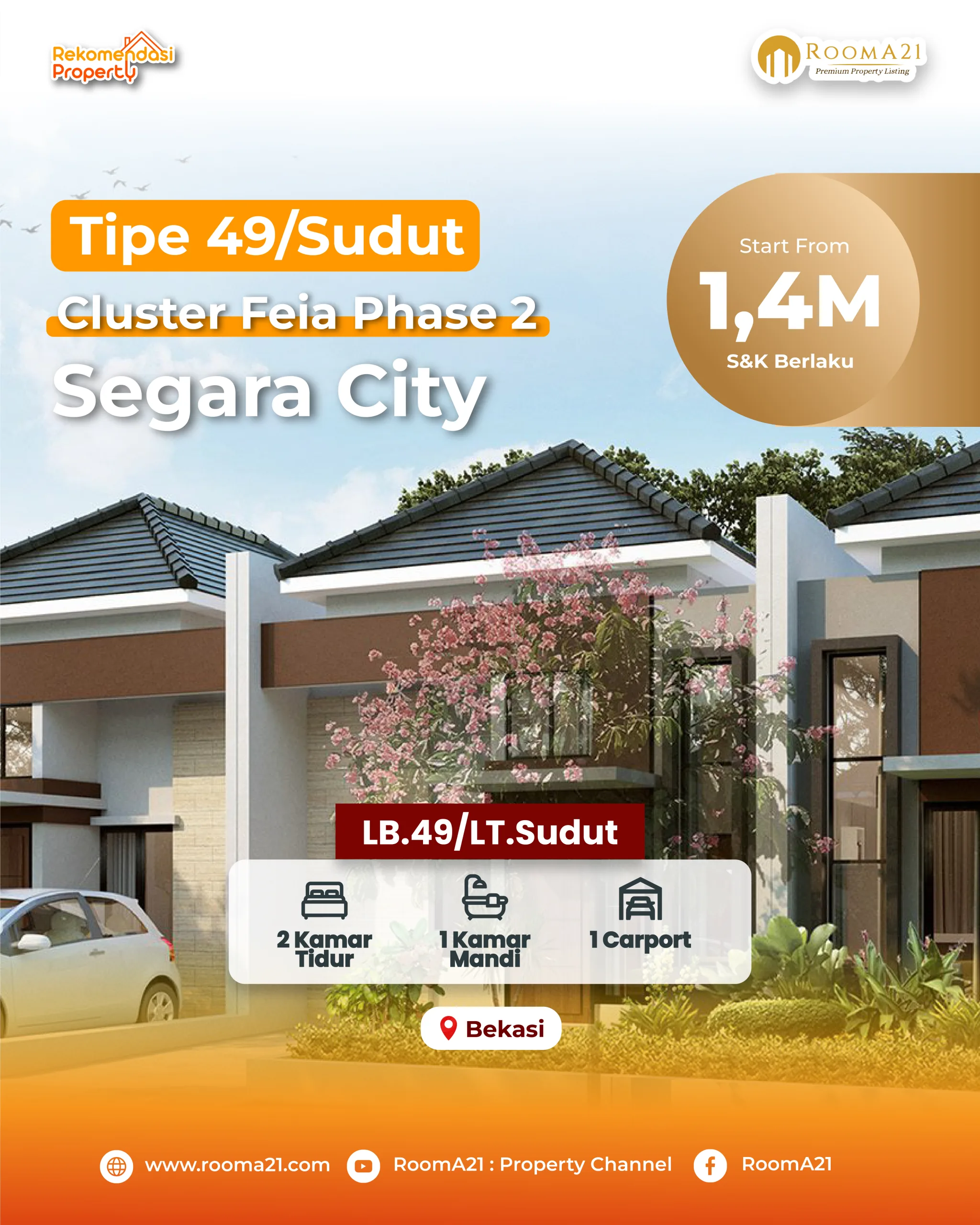 Rumah di Kota Harapan-Indah | Tipe-49/Sudut | Get The Best Promo Now ...
